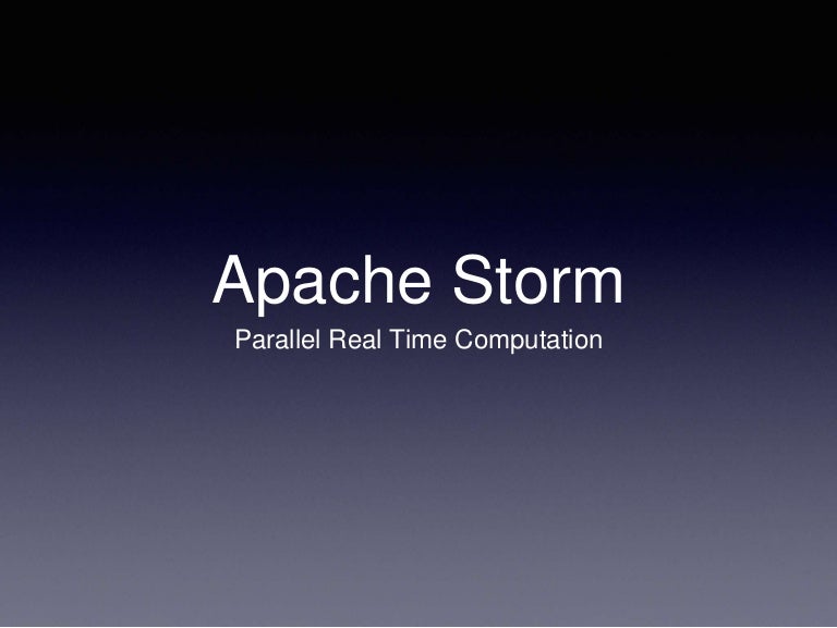 Apache Storm Basics