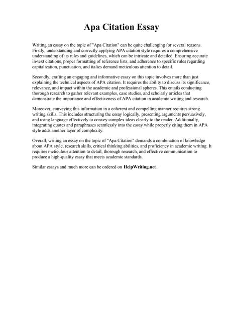 Apa Sample Essay.pdf | Homework and Study | Education