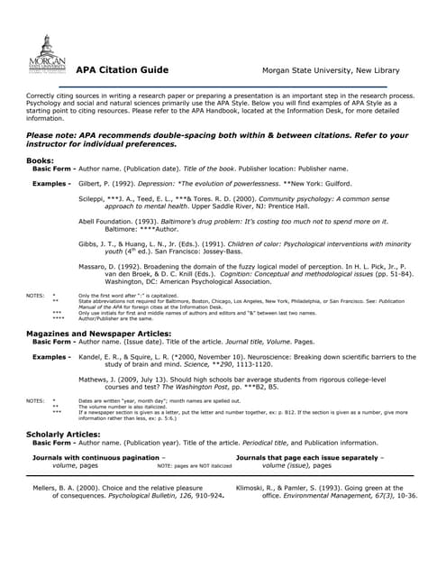 APA style specifics | PDF