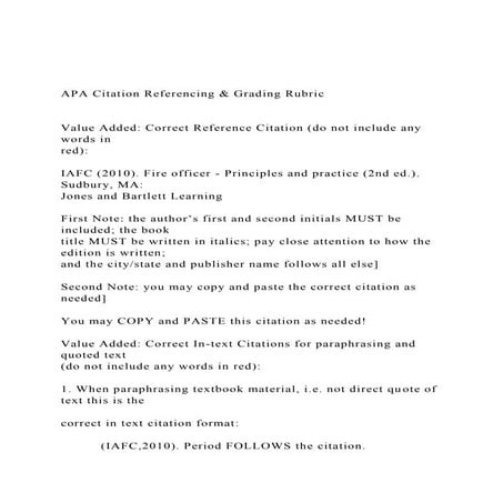 APA Citation Referencing & Grading Rubric Value Added C.docx