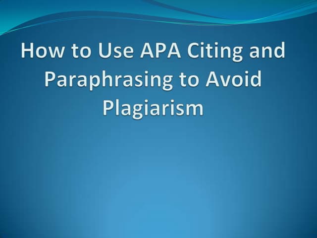 Quoting, Paraphrasing and Summarizing | PPTX