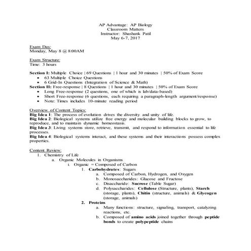 AP Advantage: AP Biology | PDF