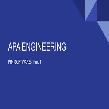 Apa engineering pim software part 1 | PDF