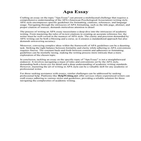 Apa Essay | PDF