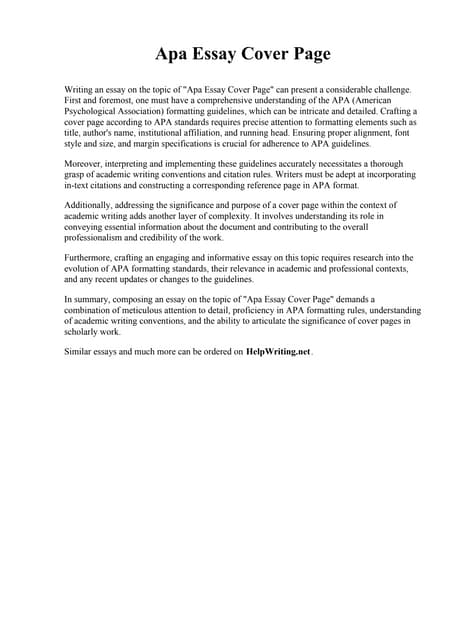 Apa Sample Essay.pdf | Homework and Study | Education