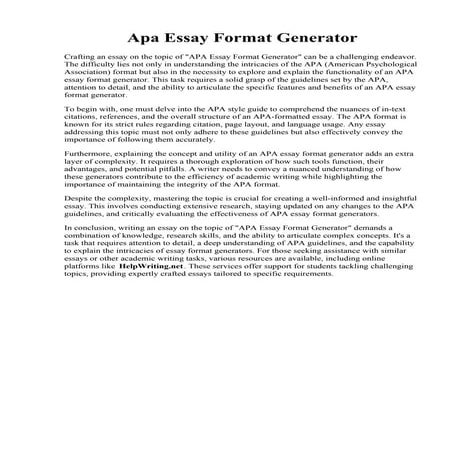 Apa Essay Format Generator | PDF | Birth Control | Reproductive Health
