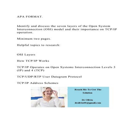 APA FORMAT.Identify and discuss the seven layers of the Open S | PDF