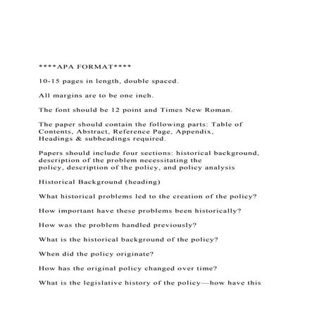 APA FORMAT 10-15 pages in length, double spaced..docx | Political ...
