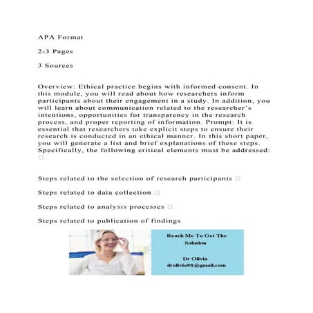 APA Format 2-3 Pages 3 Sources Overview Ethical pract | PDF