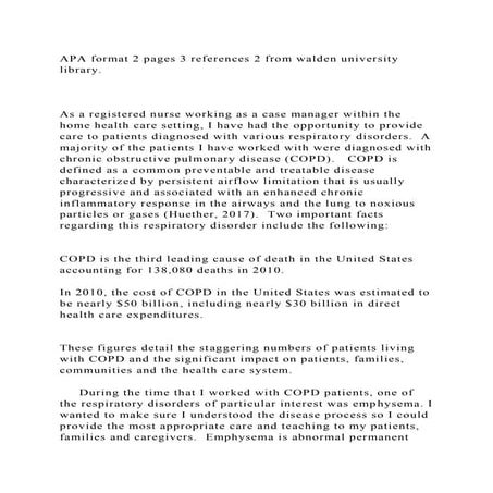 APA format 2 pages 3 references 2 from walden university library. | PDF