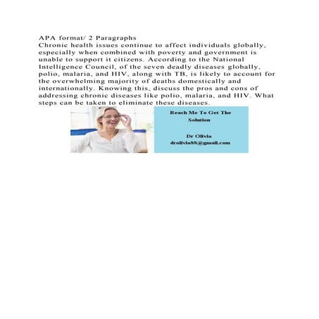 APA format 2 Paragraphs Chronic health issues continue to affect .docx