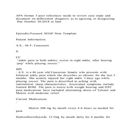APA format 3 peer references needs to review case study and document | PDF