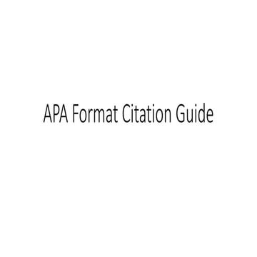 APA Format Citation Guide to undergraduates | PPTX | Publishing ...