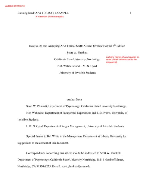 APA Style Citation Format | PDF
