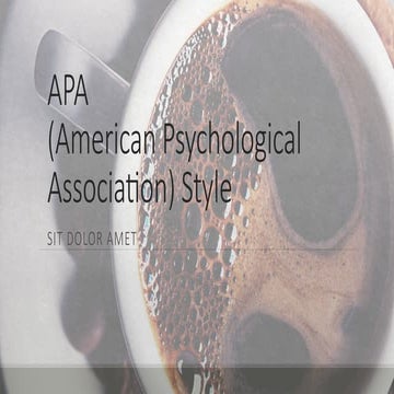 APA (American Psychological Association) Standard | PPTX