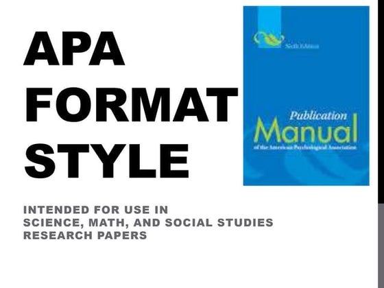 Apa 7th edition ppt | PPT