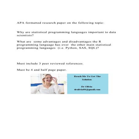 APA formatted research paper on the following topicWhy ar | DOCX