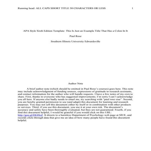 Apa format template | PDF