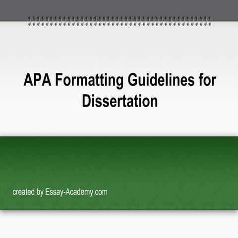 Apa formatting guidelines for dissertation | PPT