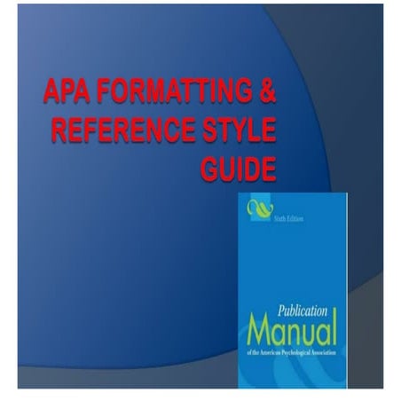 APA Formatting & Reference Style Guide | PPT