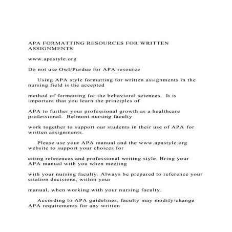 APA FORMATTING RESOURCES FOR WRITTEN ASSIGNMENTS www.apast.docx