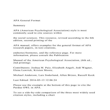 APA General Format Summary APA (American Psychological.docx