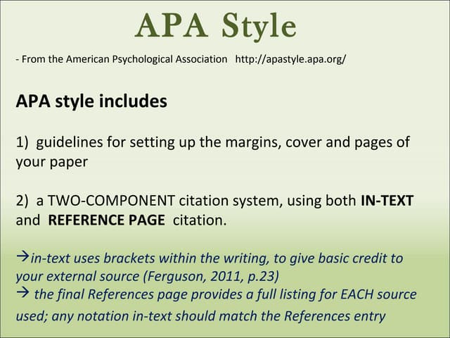 Apa guidelines store