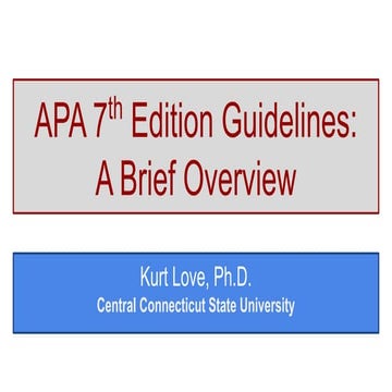 APA Guidelines for Writing a Formal Paper | PDF