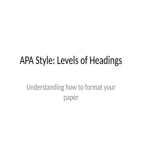 Apa headings presentation | PPTX