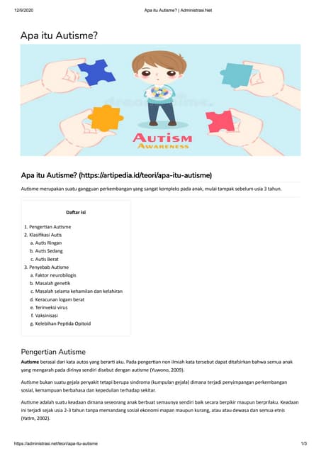 Ciri ciri autisme | PPT