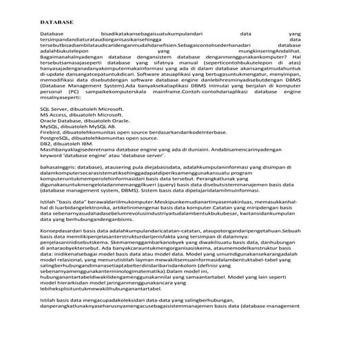 Apa itu database | PDF