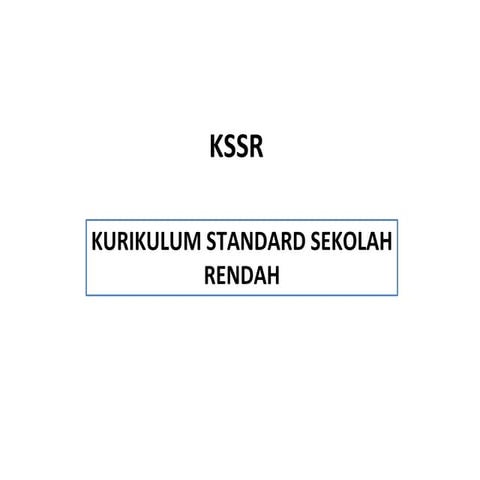 Apa itu kssr | PPTX