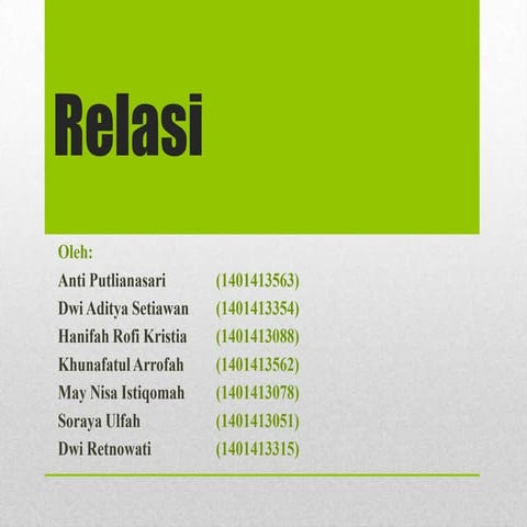 Apa itu relasi? | PPT