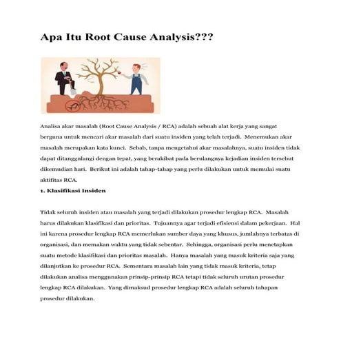 Apa itu root cause analysis | DOCX