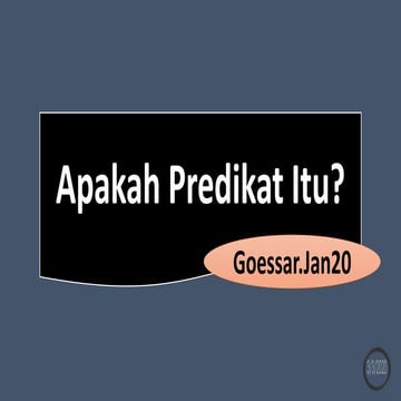 Apakah predikat itu? | PPTX