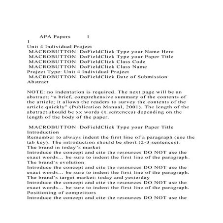 APA Papers 11Unit 4 Individual Project .docx
