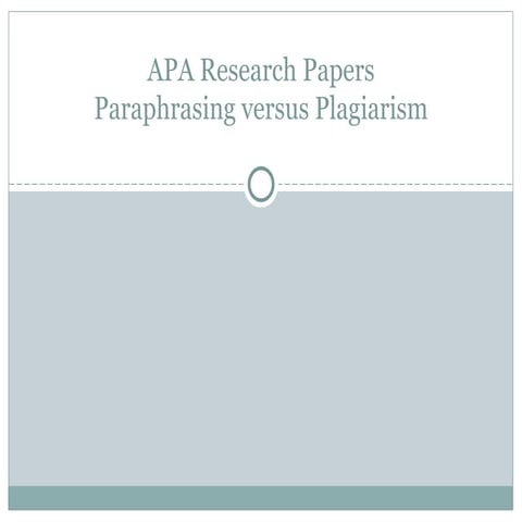 APA Paraphrasing Workshop.ppt