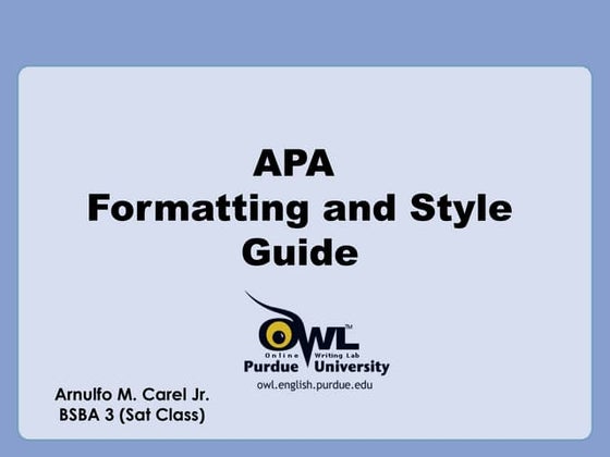 APA Style Presentation | PPT