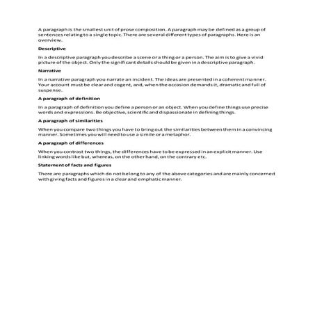 A paragraph is the smallest unit of prose composition baru | DOCX