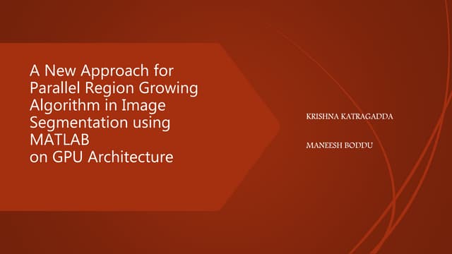 A New Approach For Parallel Region Growing Algorithm In Image