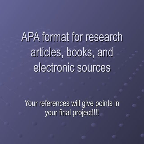 Apa reference list_classpres | PPT | Education