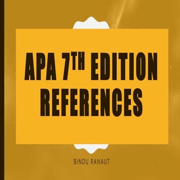 APA 7th Edition References | PPTX