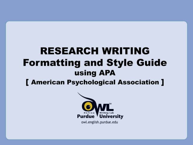 APA Style Presentation | PPT