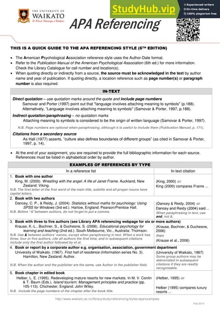 APA Referencing 6Th Ed | PDF