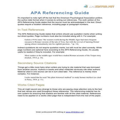 Apa referencing guide | PDF