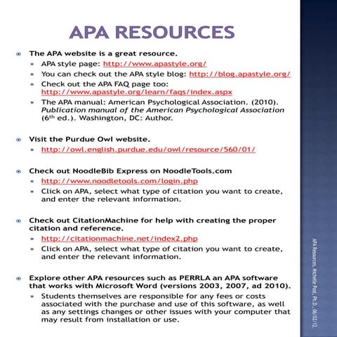 QuickSheet_APA_Resources | PDF