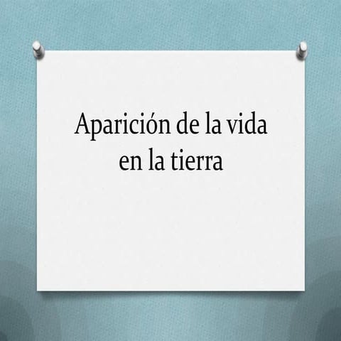 Historia de la tierra. origen de la vida | PPT