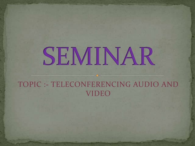 Aparna teleconferencing | PPT Aparna teleconferencing | PPT