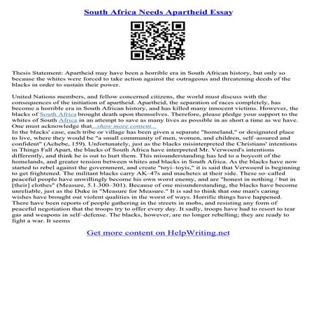 Apartheid Essay | PDF | Genealogy and Ancestry | Hobbies & Interests