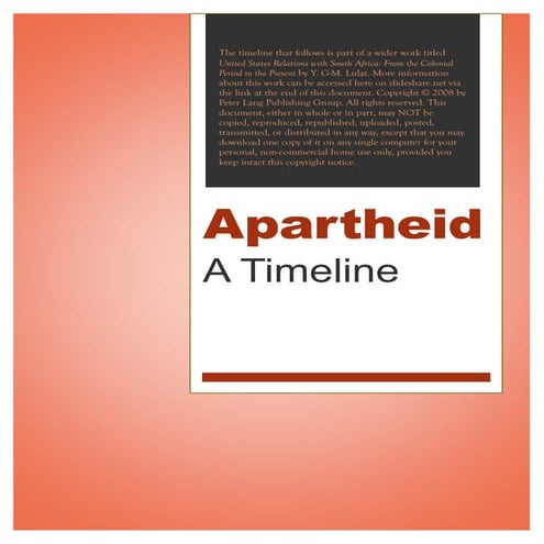 Timeline of Apartheid | PDF
